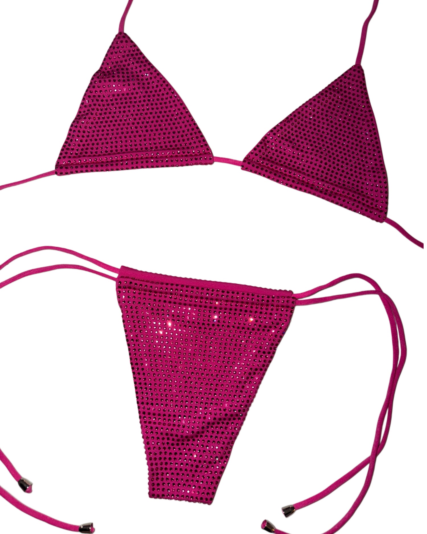 Hot pink razzle dazzle rhinestone bikini – Bubblegum The Brand