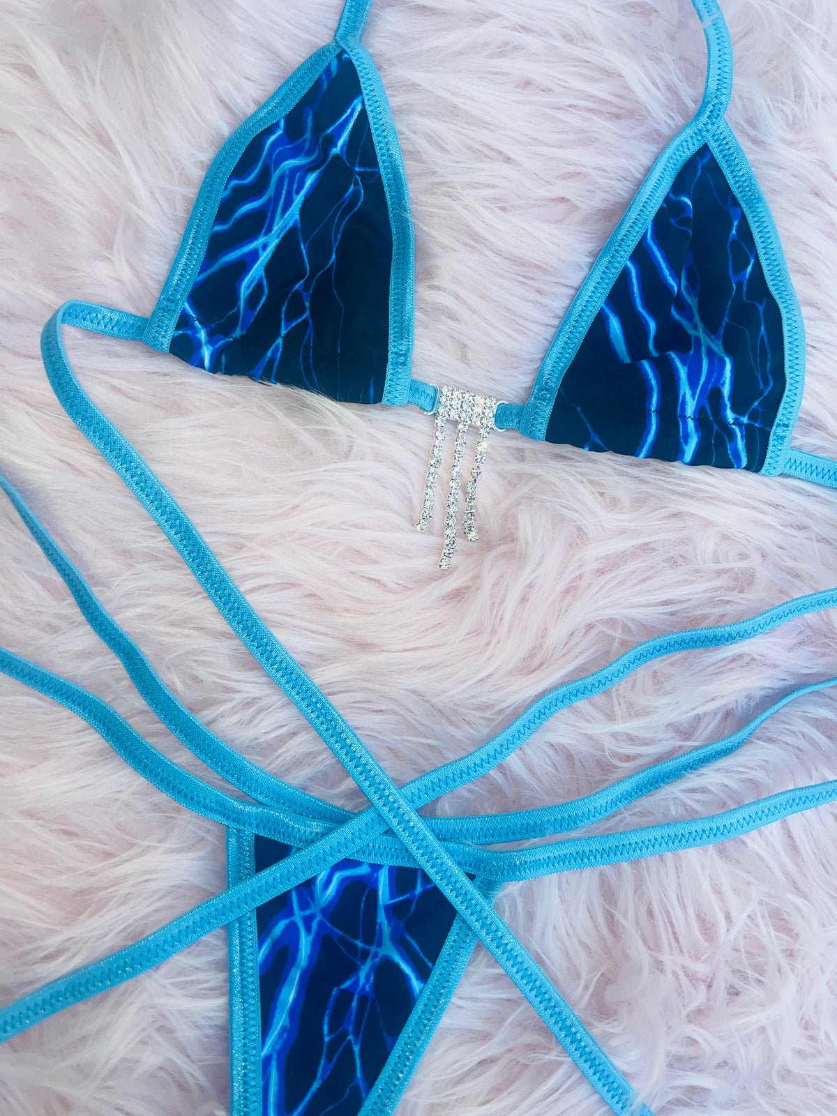 Blue Lightning Sparkle Microkini Bikini - Available at Bubblebum The Brand